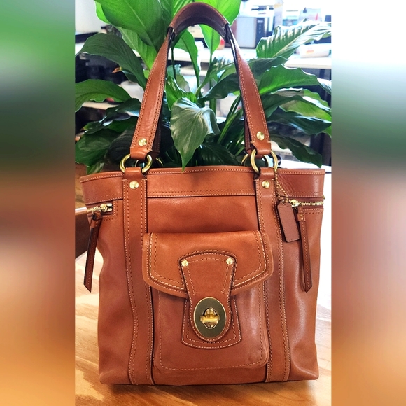 Coach | Bags | Coach Legacy Gigi Slim Tote In Whiskey Brown | Poshmark